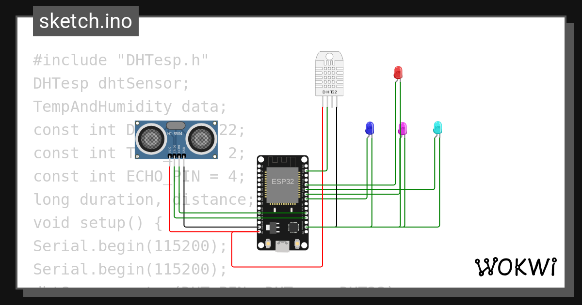 Project Distance And Dht Wokwi Esp32 Stm32 Arduino Simulator 9829