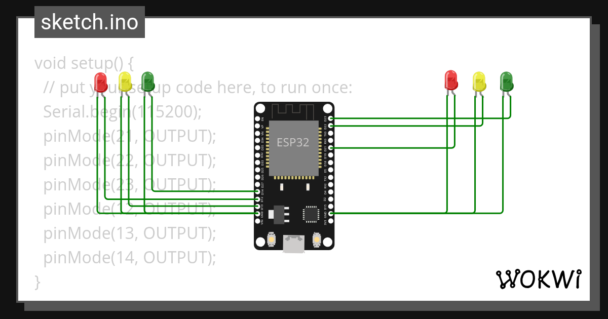 Traffic Light Wokwi Esp32 Stm32 Arduino Simulator 2440