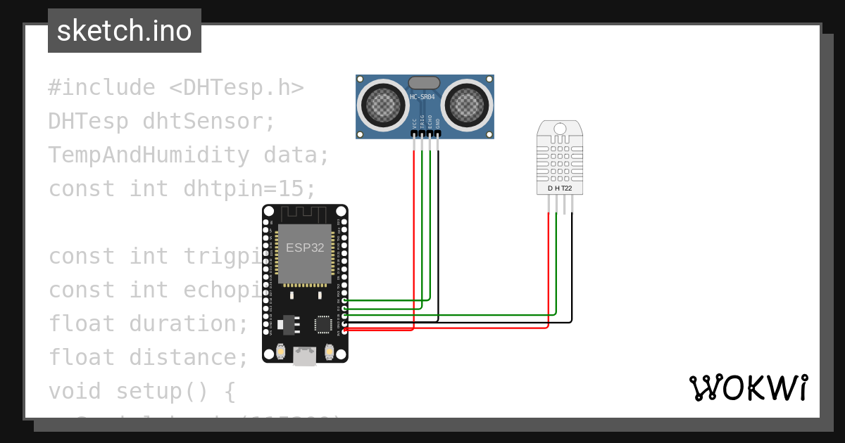 Ultrsonic Wokwi Esp32 Stm32 Arduino Simulator