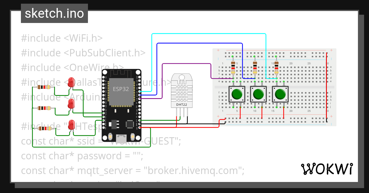 ทดสอบ node-red DHT22 MQTT Copy - Wokwi Arduino and ESP32 Simulator