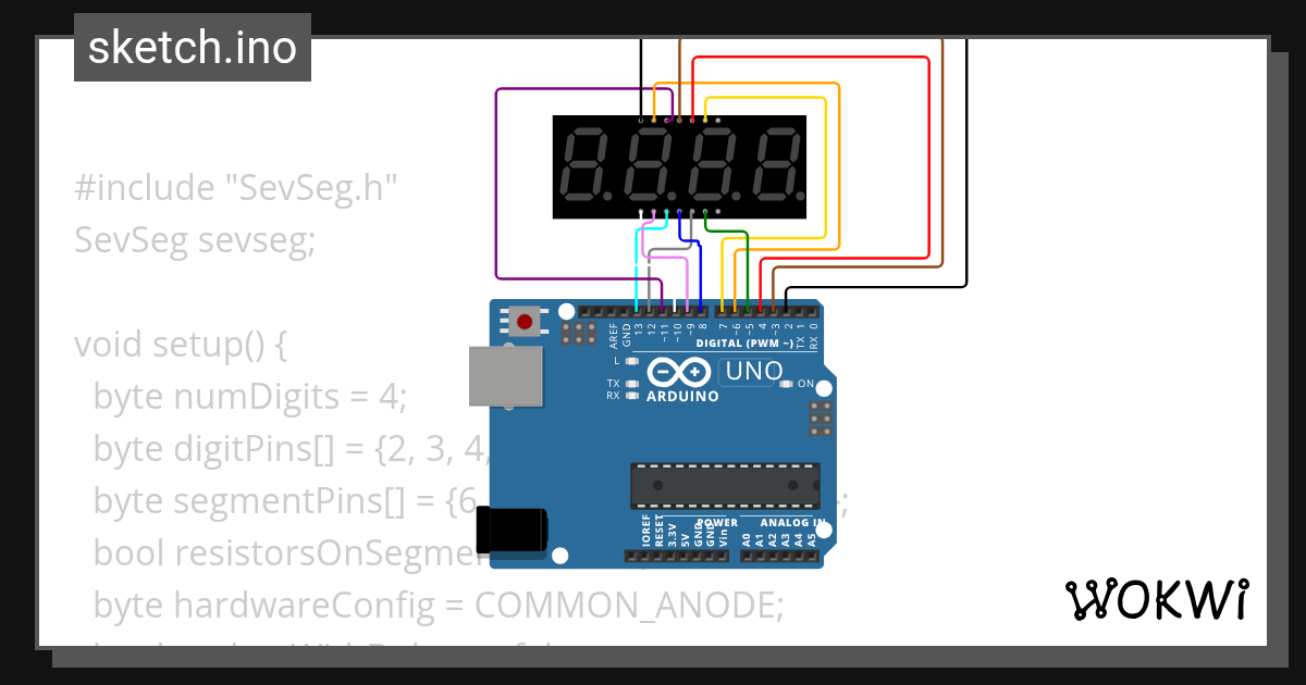4 Segment Display Wokwi Esp32 Stm32 Arduino Simulator