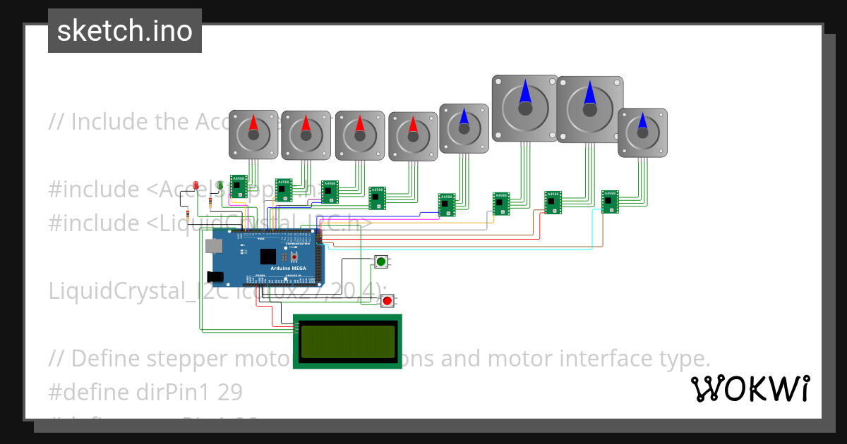 Allcircuit8steppers Wokwi Arduino And Esp32 Simulator 6943