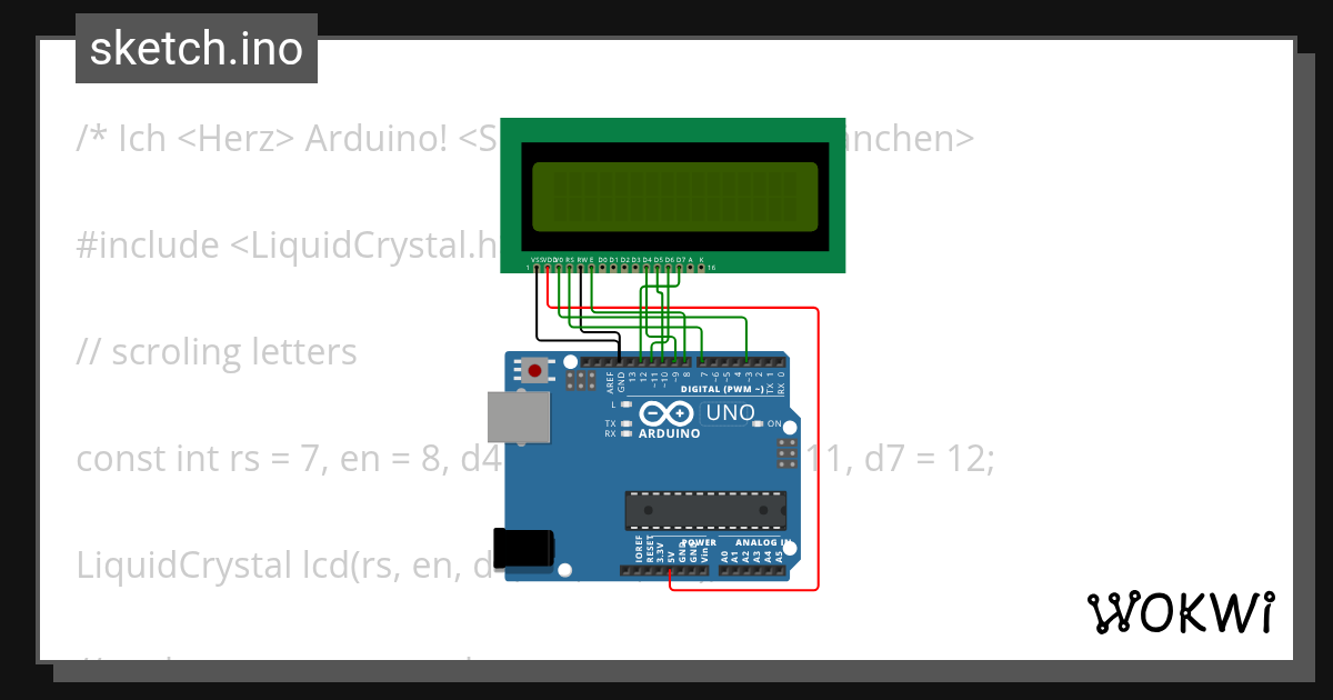 LCD-LoveArdu - Wokwi ESP32, STM32, Arduino Simulator