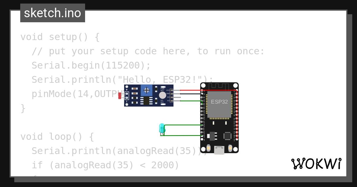 光源感測燈 Wokwi Esp32 Stm32 Arduino Simulator 8936