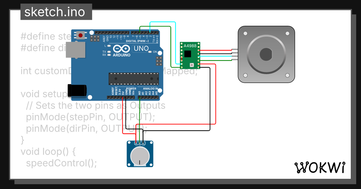 Step Motor Speed Wokwi ESP32 STM32 Arduino Simulator