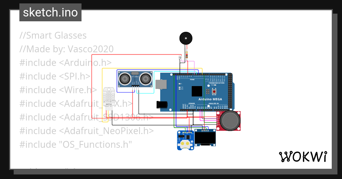 Smart Glasses Wokwi Esp32 Stm32 Arduino Simulator