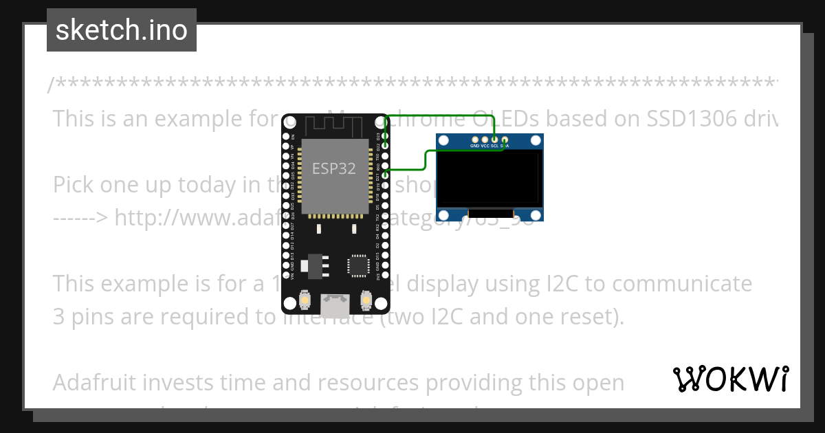 Probando ejemplo1 de liberia - Wokwi ESP32, STM32, Arduino Simulator