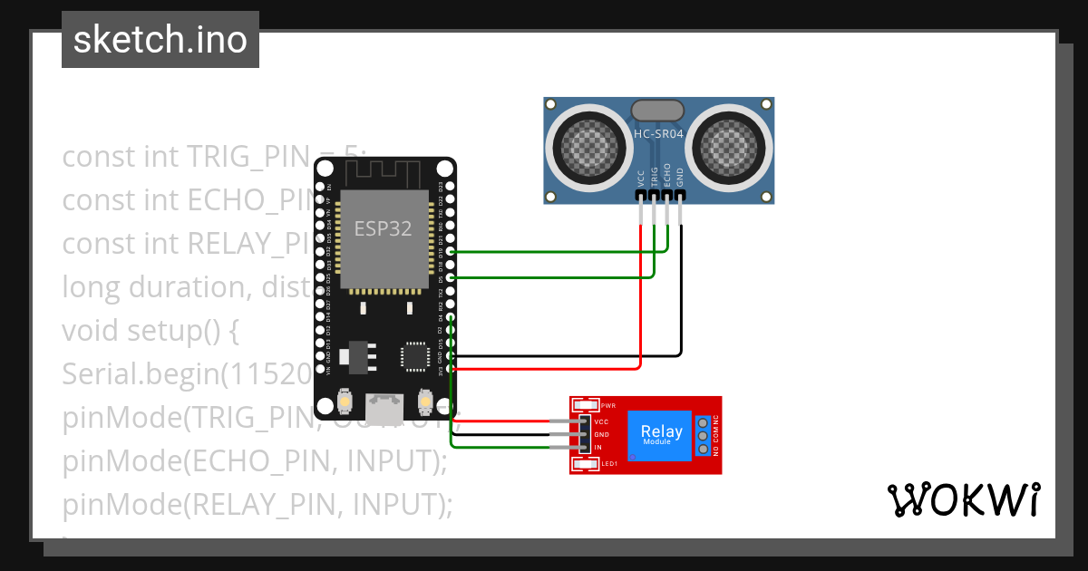 Ultrasonic Distance Sensor Wokwi Esp32 Stm32 Arduino Simulator 9823