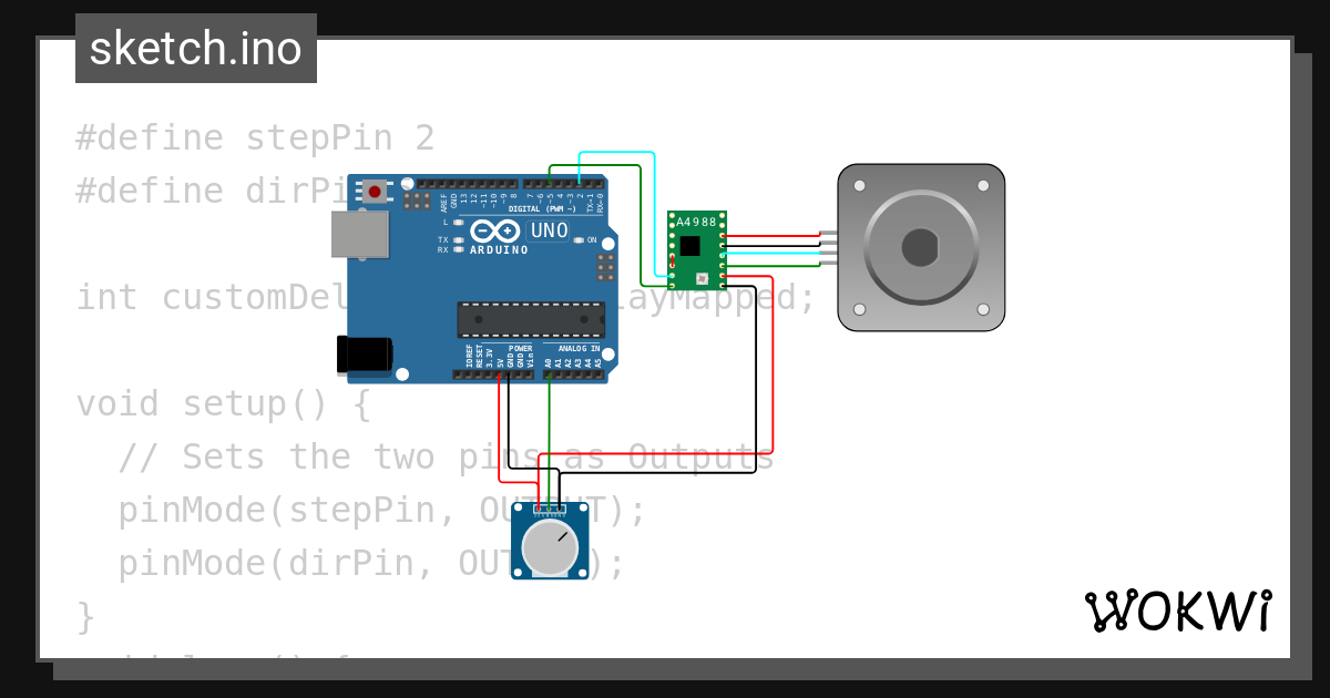 Stepper Mottor Wokwi Esp32 Stm32 Arduino Simulator