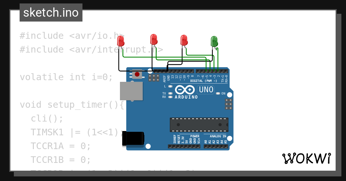 Kundenproblem Lauflicht Wokwi Esp32 Stm32 Arduino Simulator