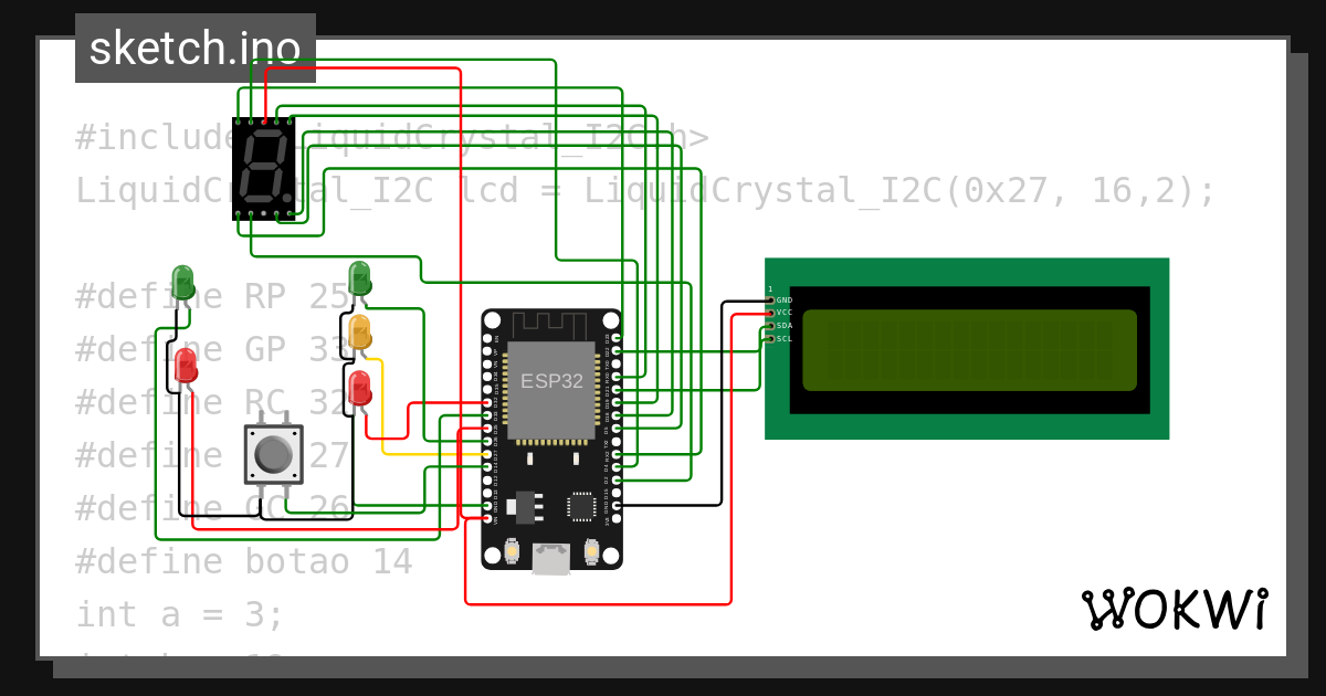 Semáforo Inteligente Projeto 02 Wokwi Esp32 Stm32 Arduino Simulator
