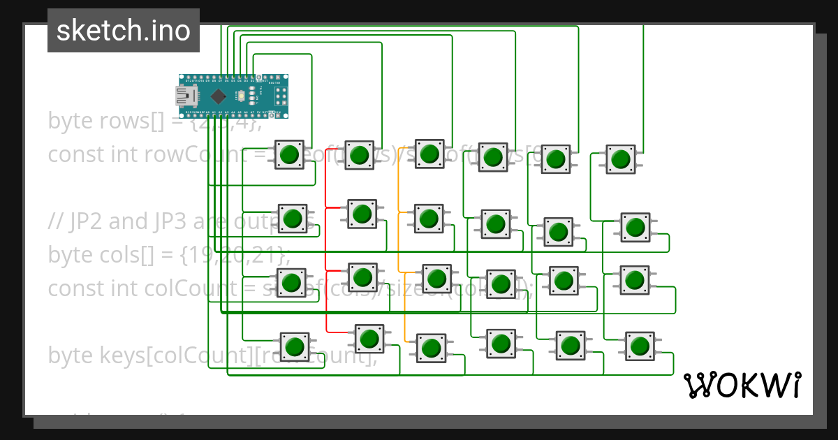 Button Matrix Wokwi Esp32 Stm32 Arduino Simulator 0389