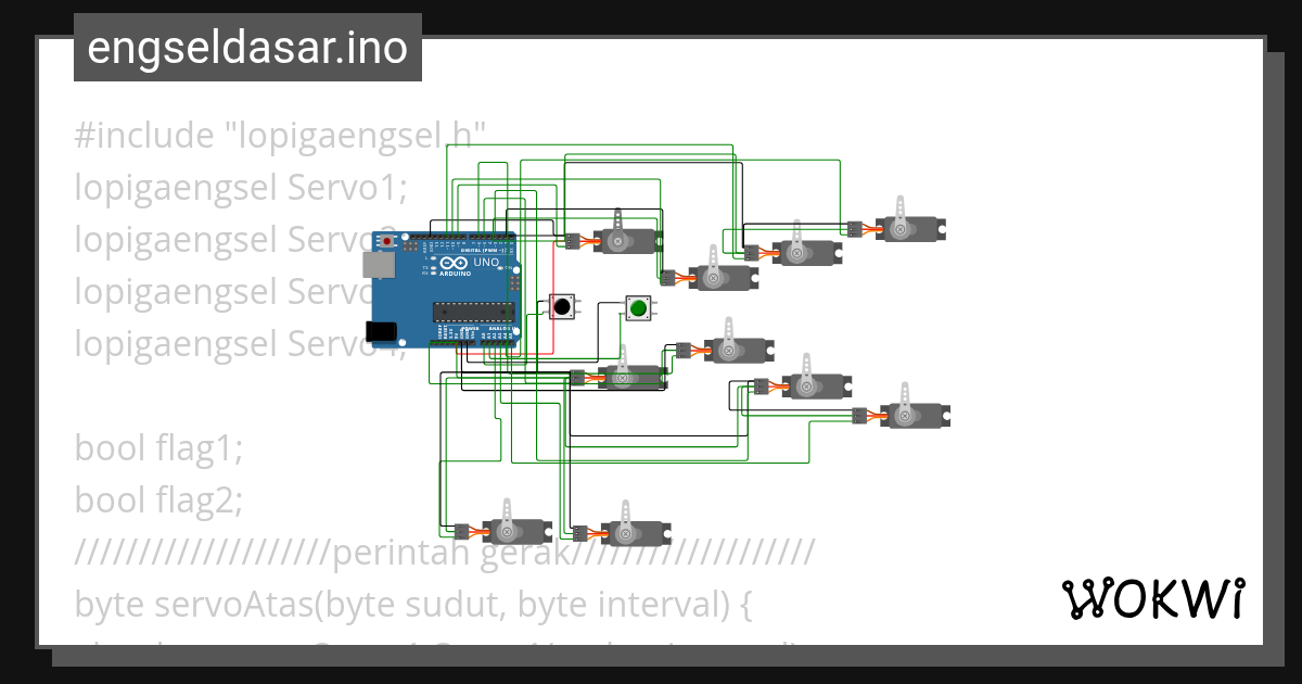 Tangan Robot v15 - Wokwi ESP32, STM32, Arduino Simulator