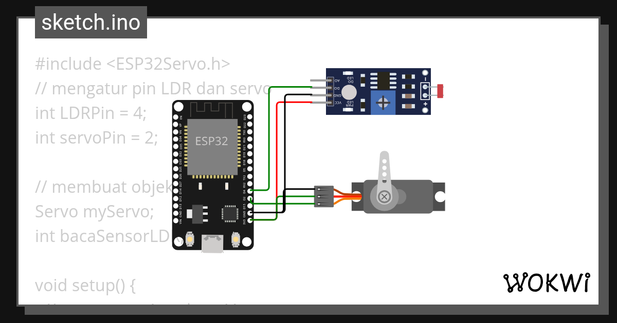 LDR+Servo - Wokwi ESP32, STM32, Arduino Simulator LDR+Servo - Wokwi ESP32, STM32, Arduino Simulator