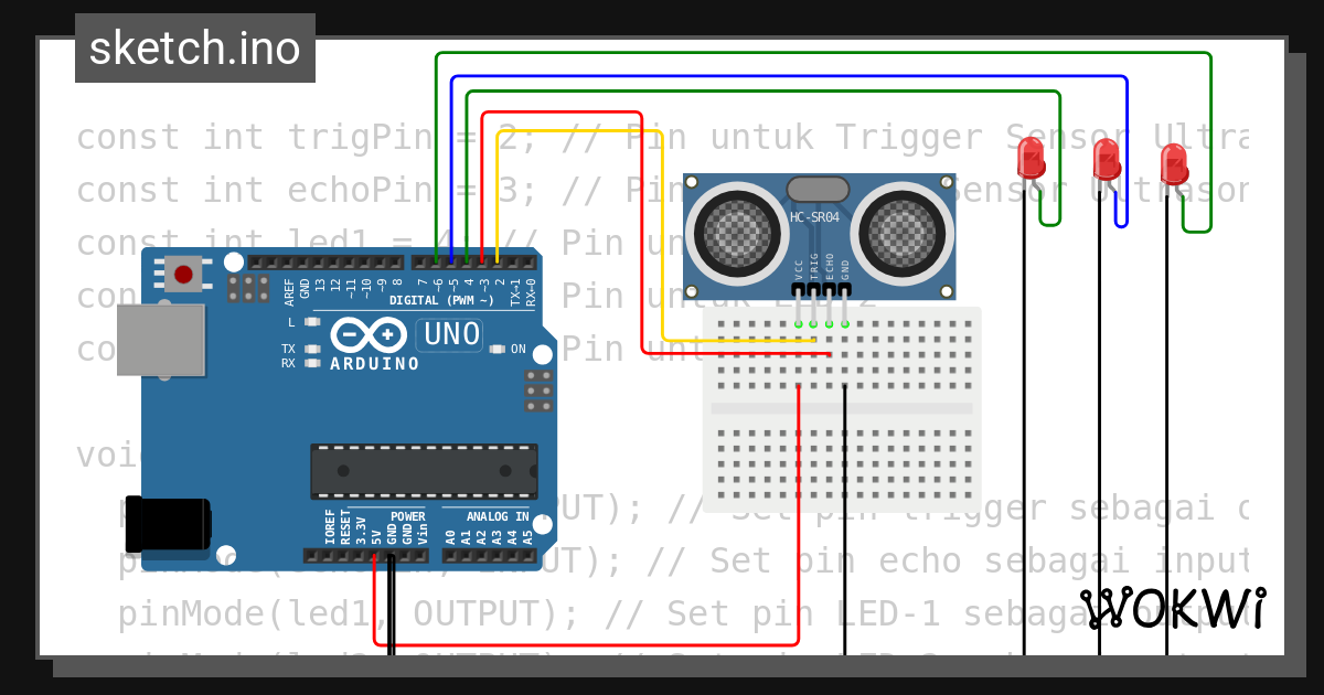 Latihan 2 Ultrasonic Wokwi Esp32 Stm32 Arduino Simulator 7448