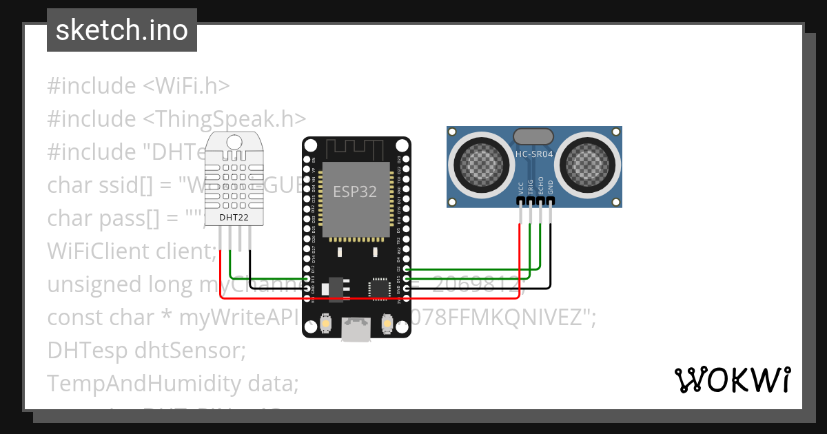 thingspeak - Wokwi ESP32, STM32, Arduino Simulator