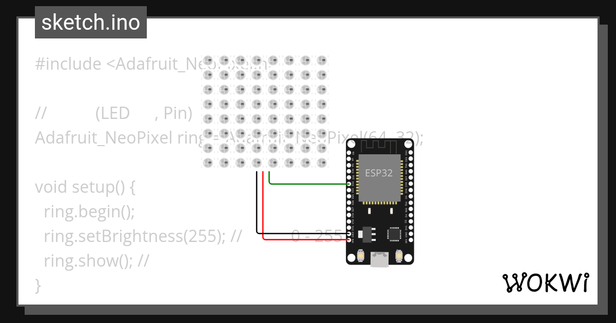 ESP32_neo_Matrix - Wokwi ESP32, STM32, Arduino Simulator