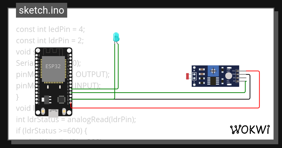 ldr - Wokwi ESP32, STM32, Arduino Simulator
