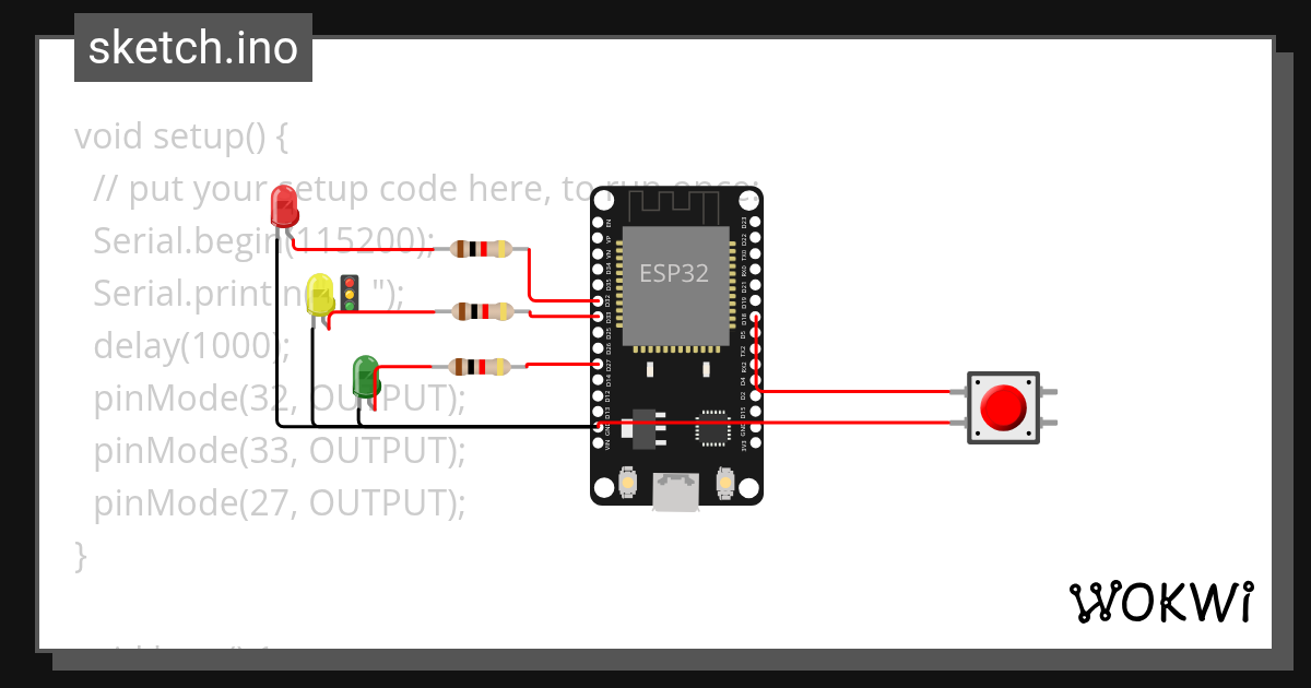 semáforo - Wokwi ESP32, STM32, Arduino Simulator