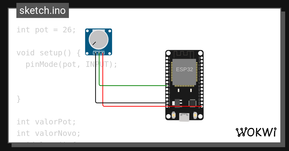 Potênciometro Wokwi Esp32 Stm32 Arduino Simulator 7123