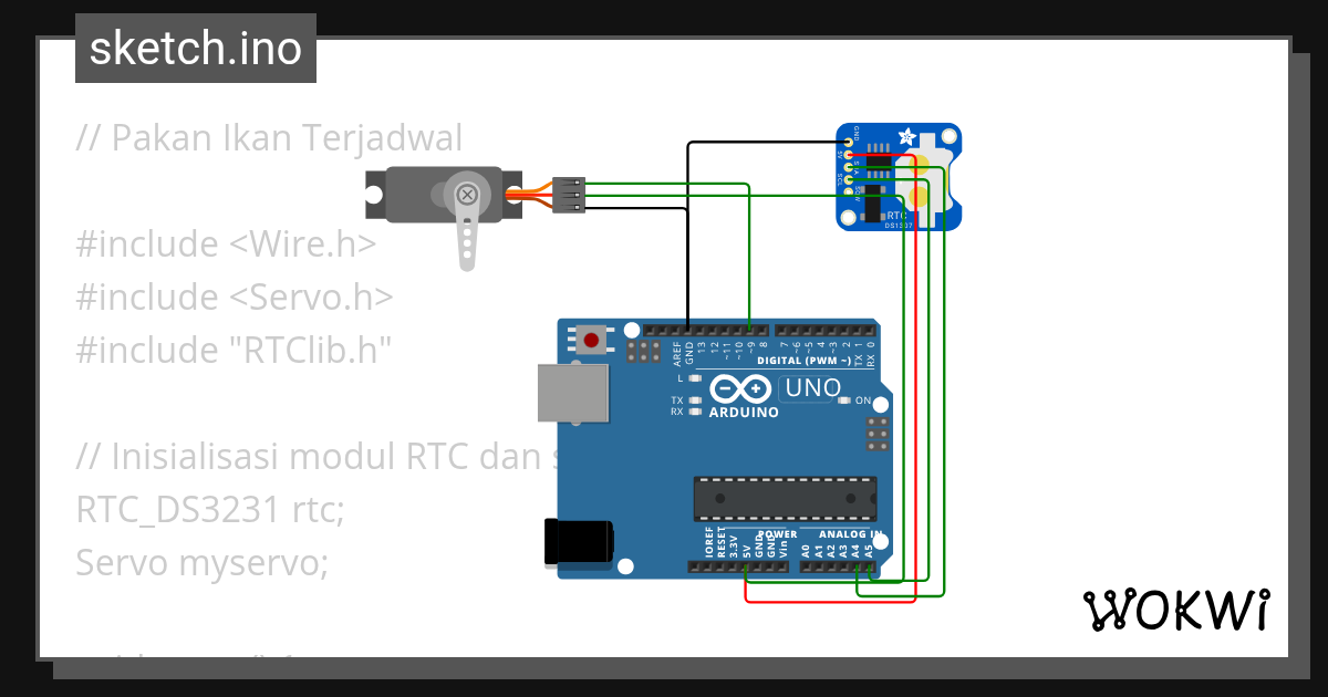 Pakan Ikan Hias Wokwi Esp32 Stm32 Arduino Simulator 0358
