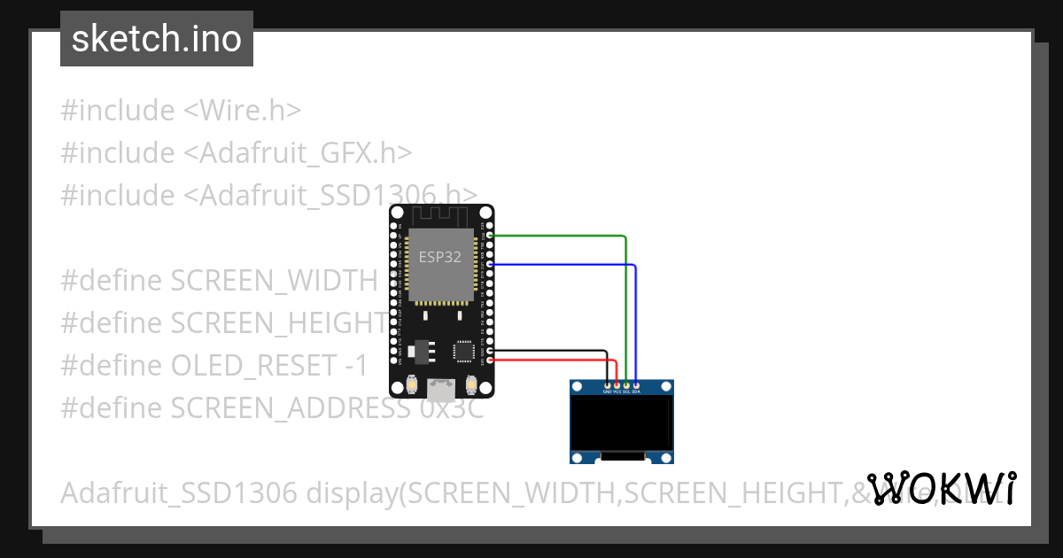 OLED display - Wokwi ESP32, STM32, Arduino Simulator