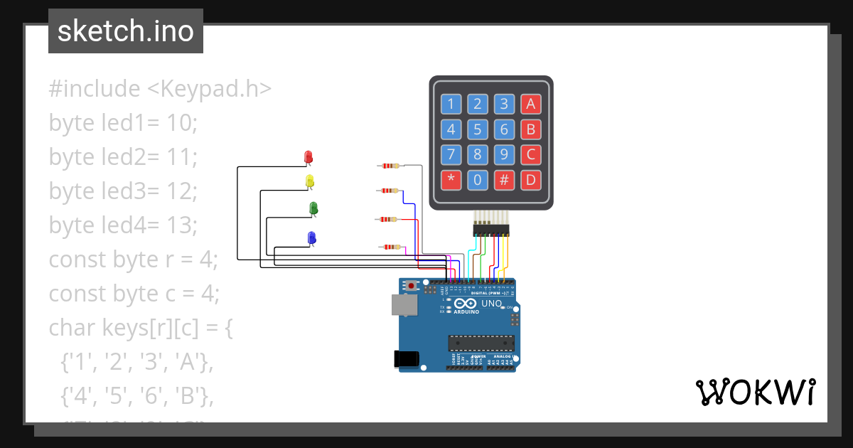 keypad 2 - Wokwi ESP32, STM32, Arduino Simulator