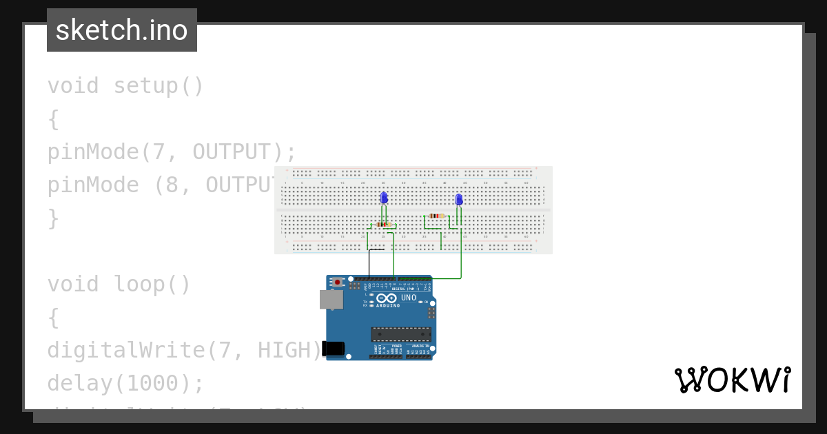 Arbeitsblatt 2 Der Wechselblinker Wokwi Esp32 Stm32 Arduino Simulator 6337