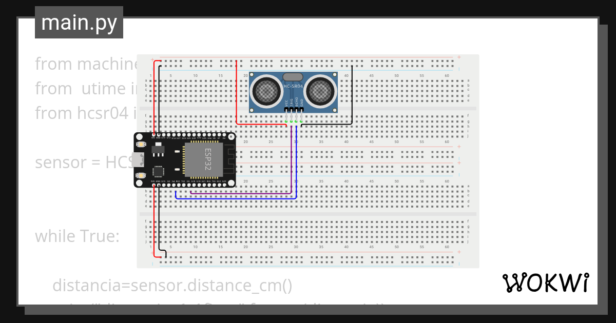 sens.distancia - Wokwi ESP32, STM32, Arduino Simulator