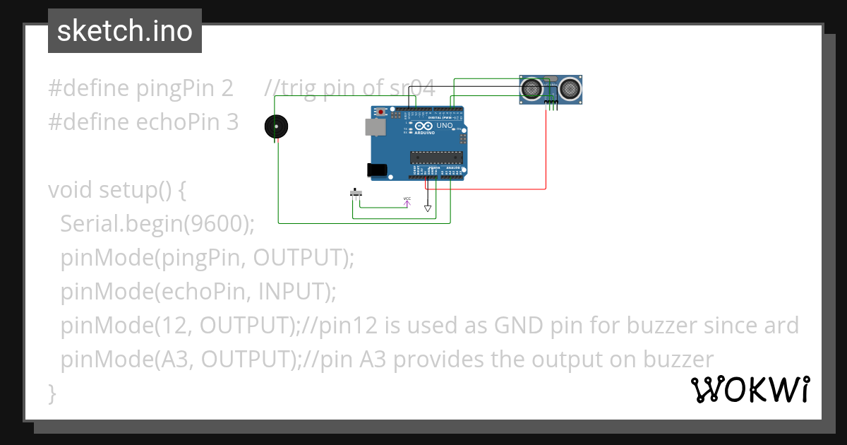 sensor for blind(uno) - Wokwi ESP32, STM32, Arduino Simulator