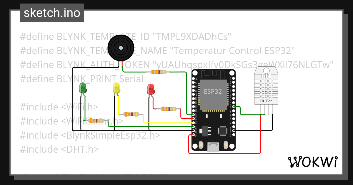 Latihan 4 Tambah Buzzer - Wokwi ESP32, STM32, Arduino Simulator