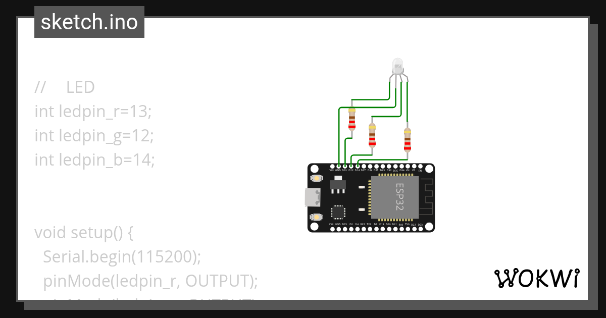 Mqttrgb Led燈 Wokwi Esp32 Stm32 Arduino Simulator 0318