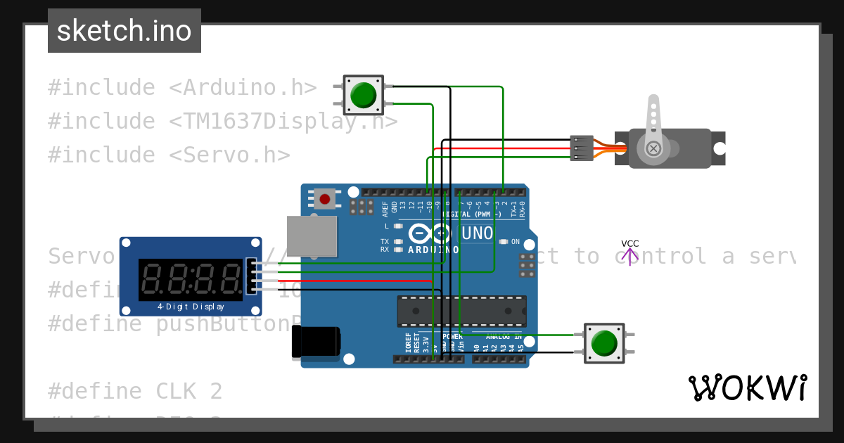 Servo Motor And Led Function Wokwi Esp32 Stm32 Arduino Simulator