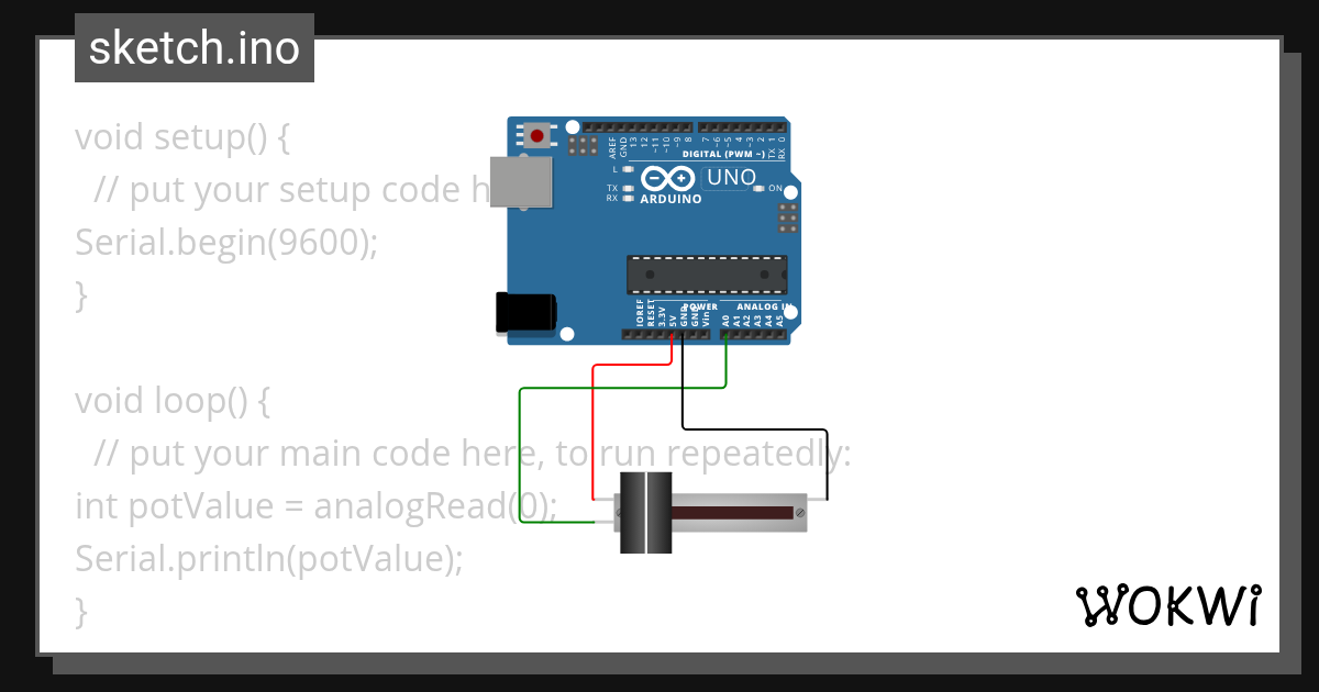 Potencionmeter Meter Wokwi Esp32 Stm32 Arduino Simulator 