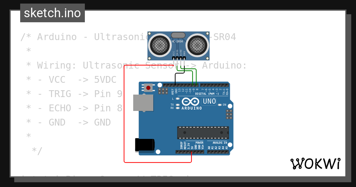 Ultrasonic Wokwi Esp32 Stm32 Arduino Simulator 7622