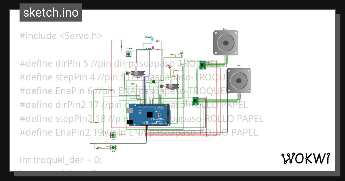 sketch.ino P1 - Wokwi ESP32, STM32, Arduino Simulator