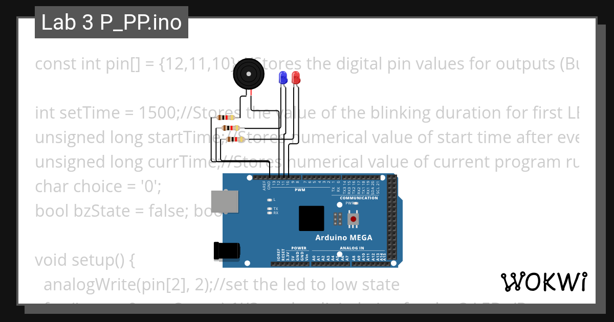 Lab 3 - P & PP - Wokwi ESP32, STM32, Arduino Simulator