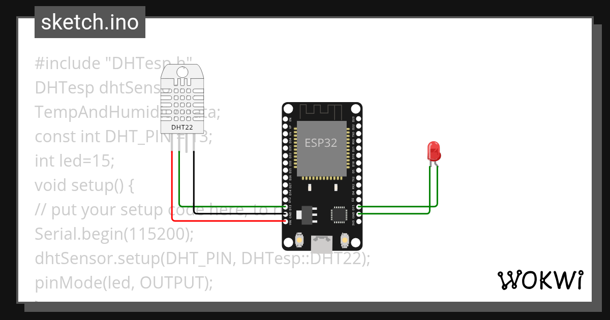 Dht Led Wokwi Esp32 Stm32 Arduino Simulator