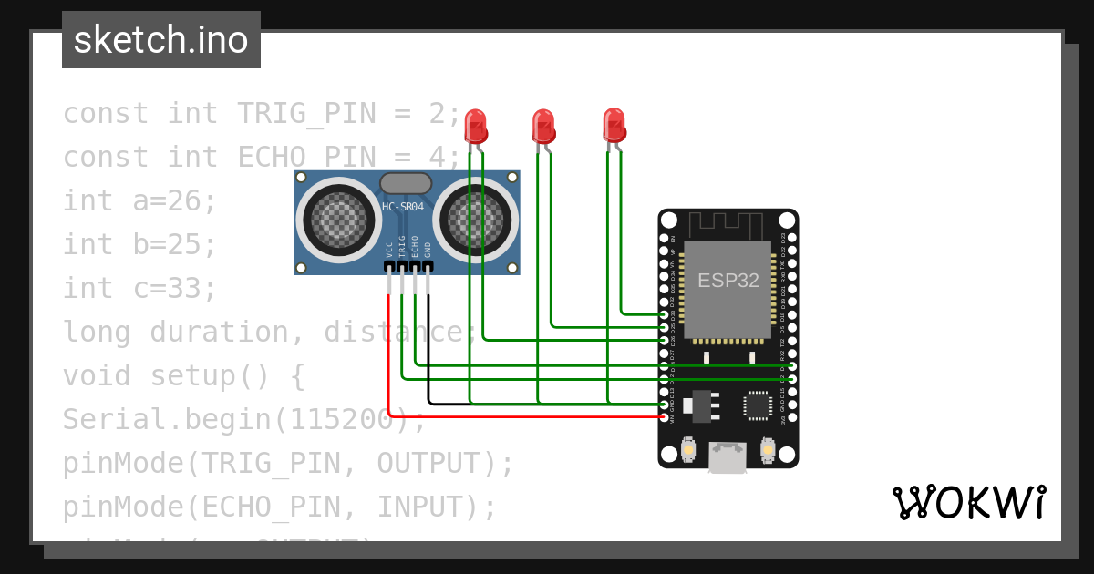 Ultra Sonic Wokwi Esp32 Stm32 Arduino Simulator