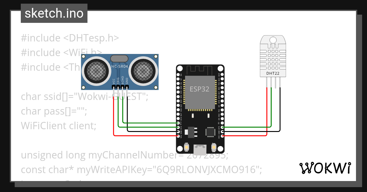 ultrasonic sensor - Wokwi ESP32, STM32, Arduino Simulator