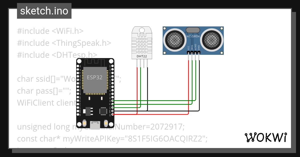 DHT,ultra - Wokwi ESP32, STM32, Arduino Simulator