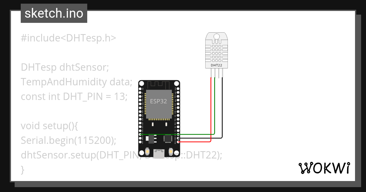 DHT Sensor - Wokwi ESP32, STM32, Arduino Simulator