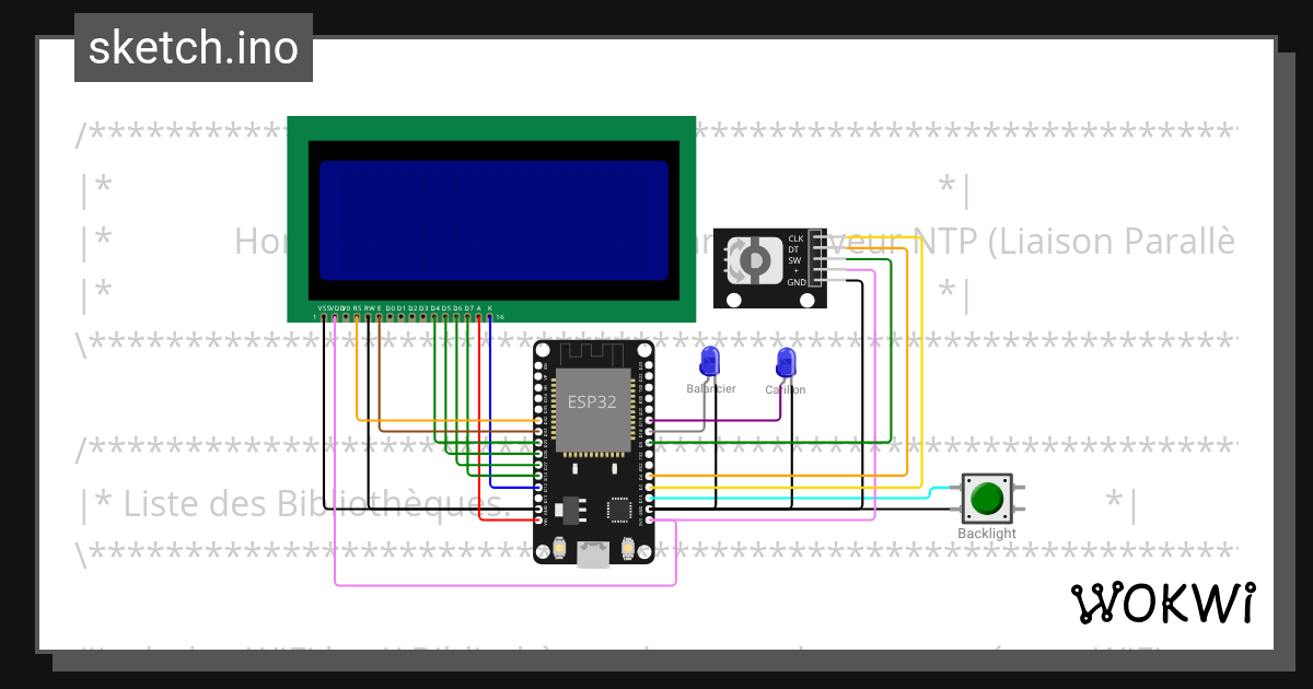 12_Horloge_NTP_sur_Afficheur_LCD_4x20 - Wokwi ESP32, STM32, Arduino Simulator