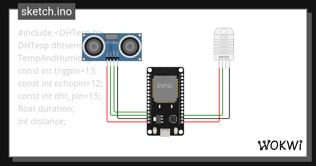 ultra+dht Copy - Wokwi ESP32, STM32, Arduino Simulator