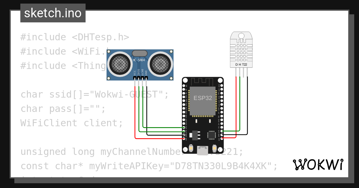 Dht And Ultrasonic Sensor Wokwi Esp32 Stm32 Arduino Simulator 9118