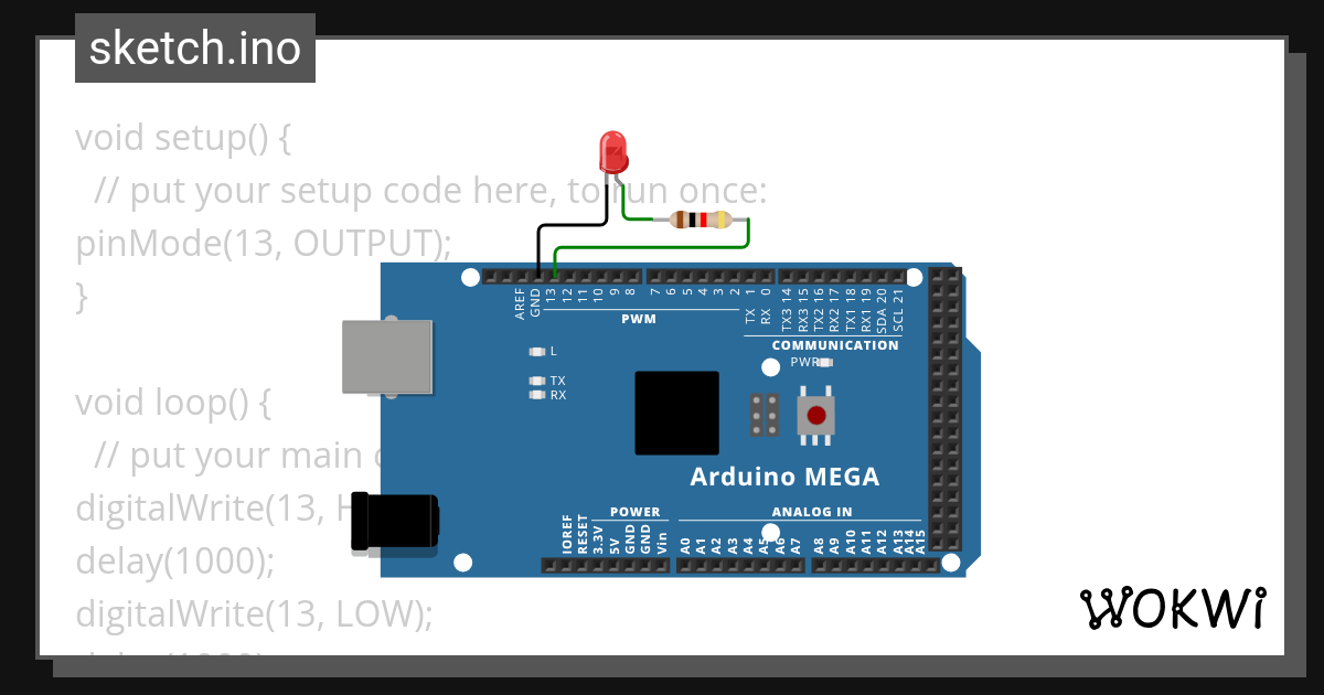Led intermitente - Wokwi ESP32, STM32, Arduino Simulator