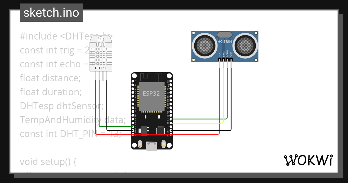 DHT+UltraSonic - Wokwi ESP32, STM32, Arduino Simulator DHT+UltraSonic - Wokwi ESP32, STM32, Arduino Simulator