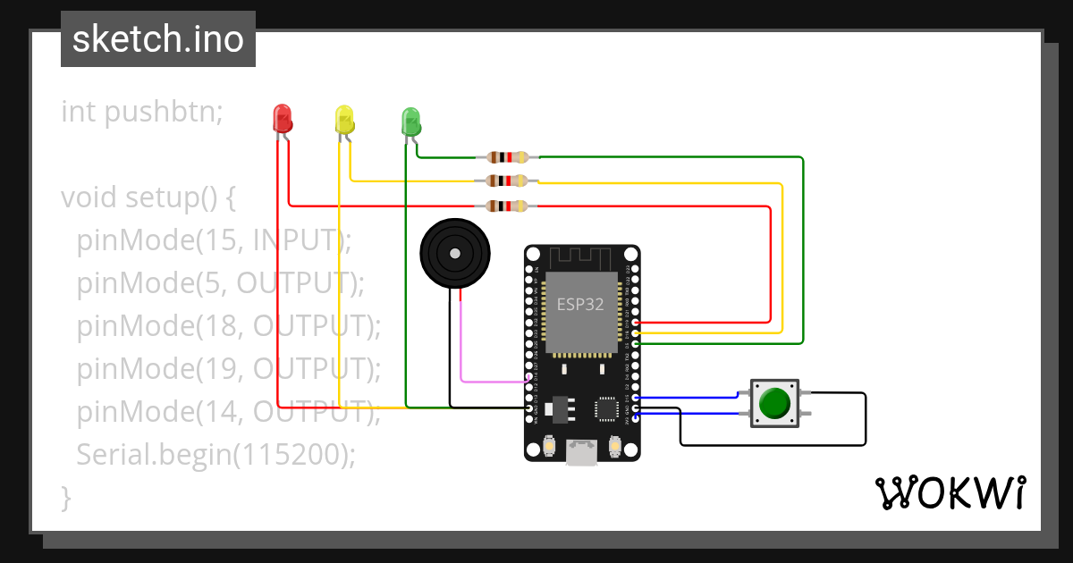 Simulasi 4puffin Crossing Light Wokwi Esp32 Stm32 Arduino Simulator 5075