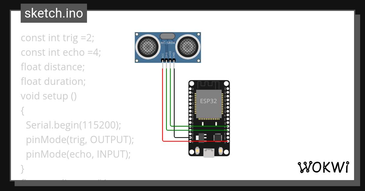 ultrasonic - Wokwi ESP32, STM32, Arduino Simulator