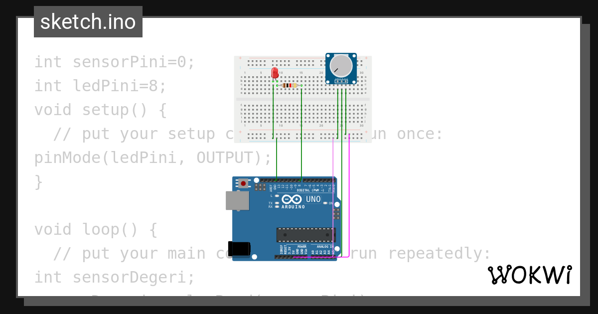 Potansiyometre çalışması Wokwi Esp32 Stm32 Arduino Simulator 